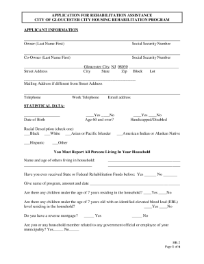Fillable Online Application for Rehabilitation Assistance Fax Email ...