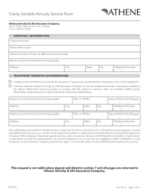 Fillable Online Clarity Variable Annuity Service Form - PDF Free ...