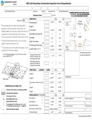Fillable Online ADA Curb Ramp Inspection Form - Perpendicular Fax Email ...