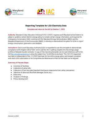 Fillable Online Reporting Template for LEA Electricity Data Fax Email ...