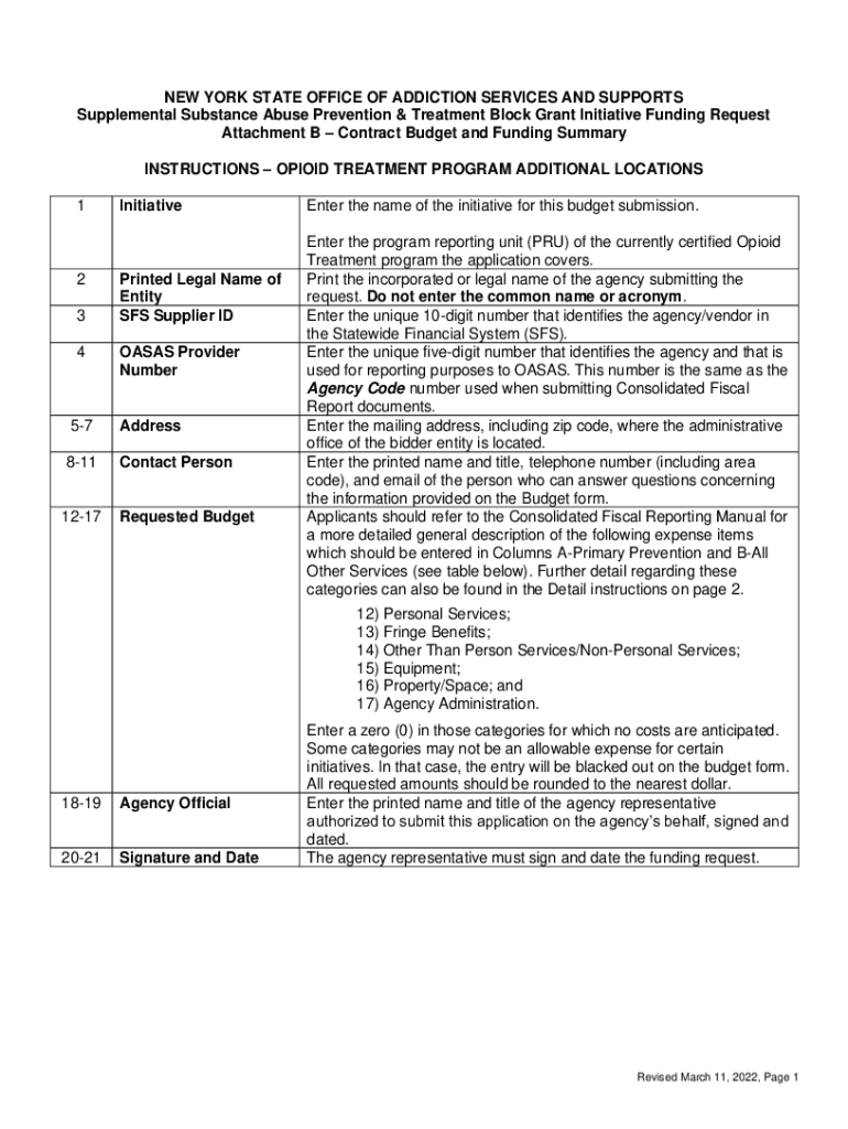 Fillable Online oasas ny instructions opioid treatment program ...