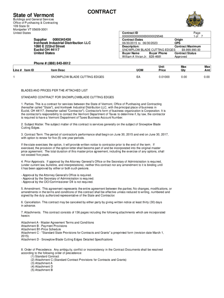 Fillable Online bgs vermont 1. Parties. This Agreement (Agreement) is a ...
