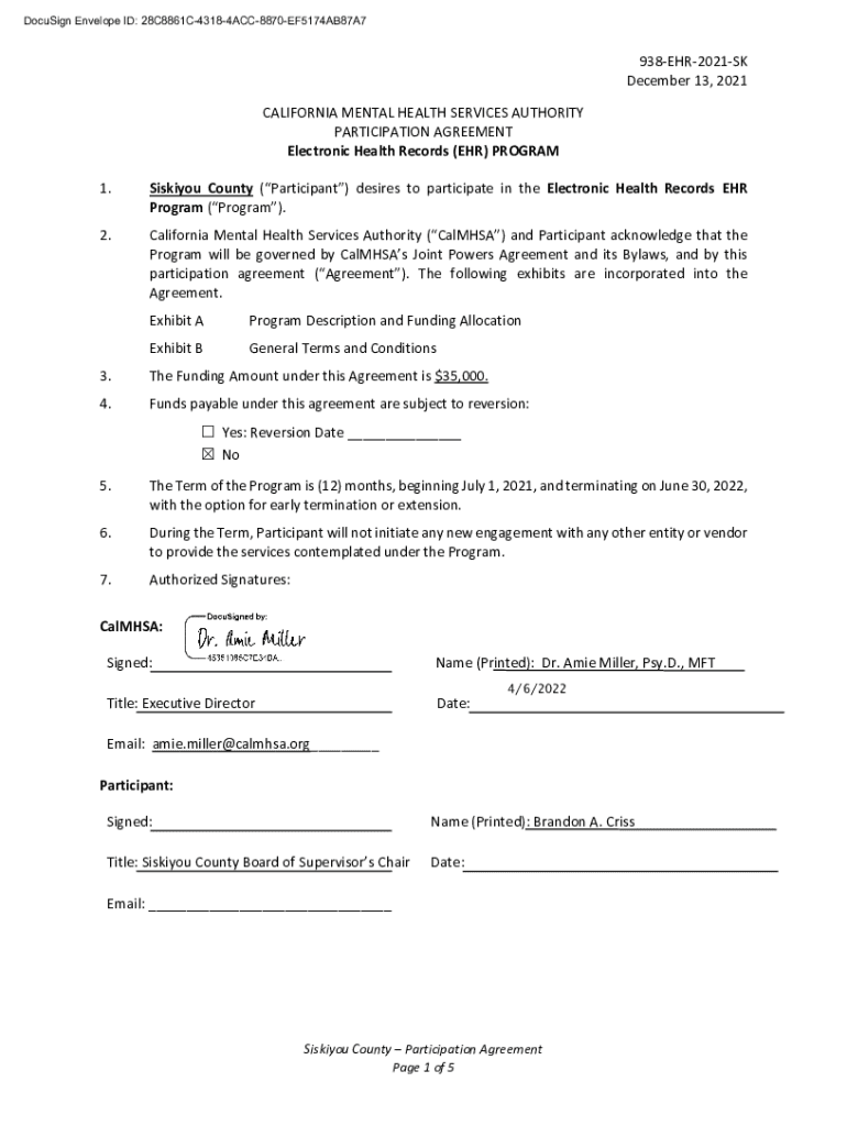 Fillable Online Electronic Health Records (EHR) PROGRAM Fax Email Print ...