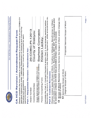 Fillable Online CA HCD Revision I Amendment Request Form Fax Email ...
