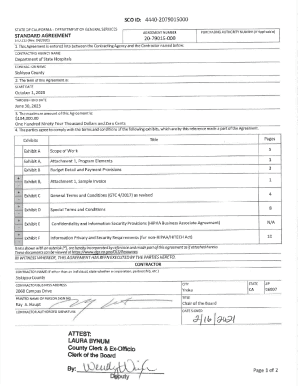 Fillable Online FULLY EXECUTED AGREEMENT NUMBER Fax Email Print - pdfFiller