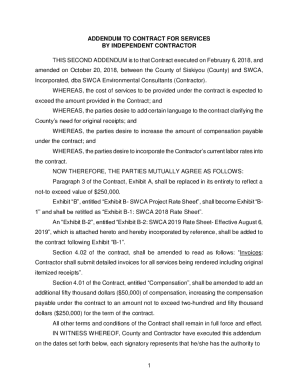 Fillable Online Amendment in order to modify the Statement of Work, and ...