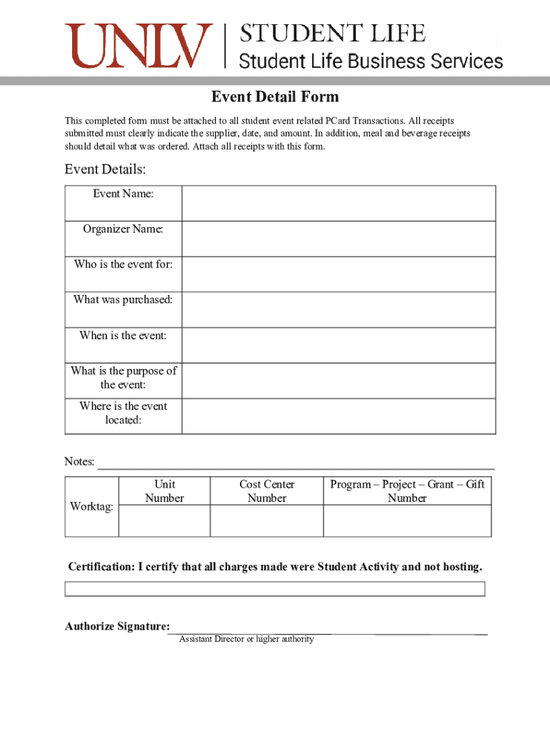 Fillable Online Event Detail Form Fax Email Print - pdfFiller