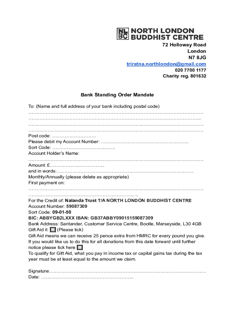 Fillable Online Regular Standing Order Form Fax Email Print - pdfFiller