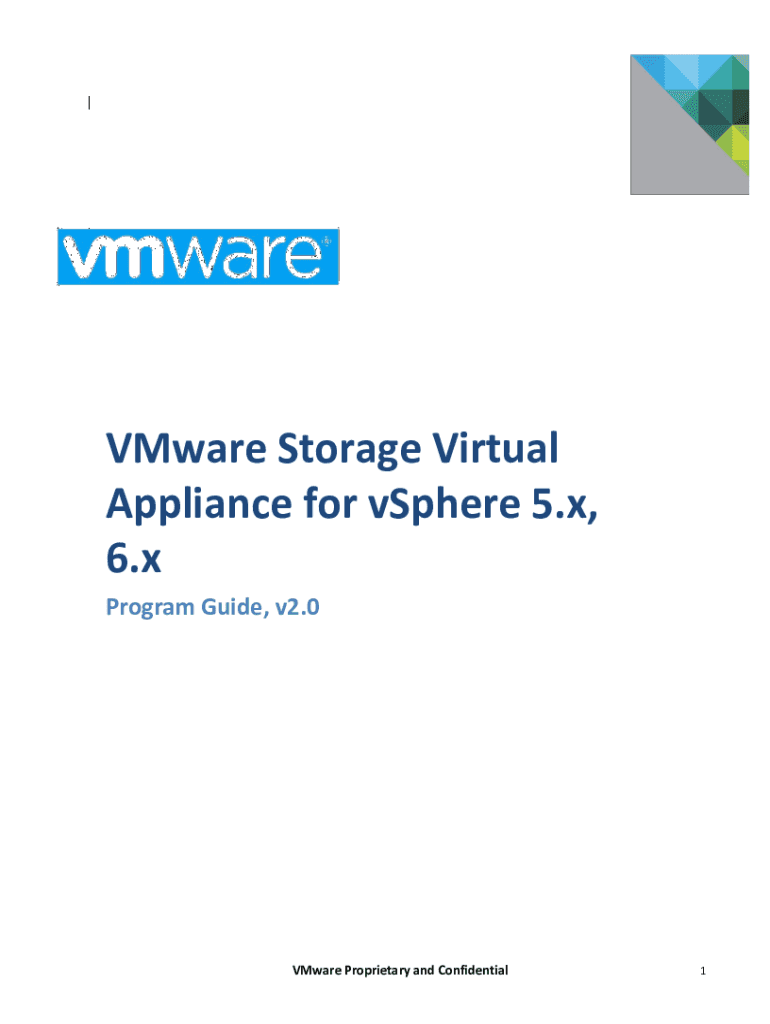 Fillable Online VMware Storage Virtual Appliance for vSphere 5.x, 6.x ...