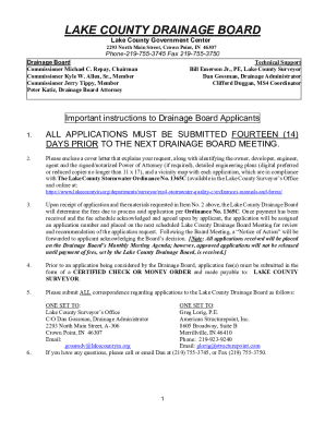 Fillable Online Important instructions to Drainage Board ApplicantsLake ...