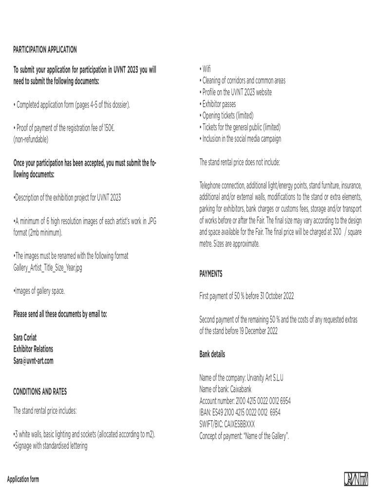 Fillable Online Artist Application Form Template Fax Email Print ...