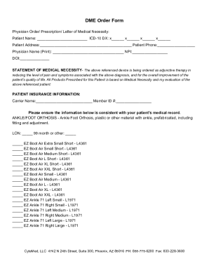 Fillable Online Physician Order/ Prescription/ Letter of Medical ...