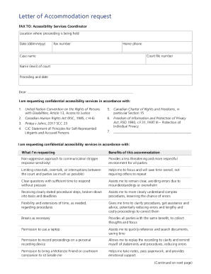 Fillable Online Letter of Accommodation request Fax Email Print - pdfFiller