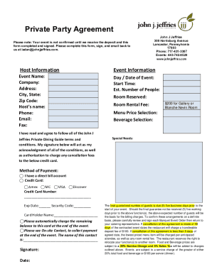Fillable Online Private Party Agreement John J Jeffries Fax Email Print ...