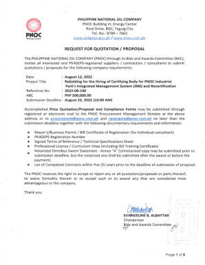 Fillable Online price quotation / proposal and compliance form Fax ...