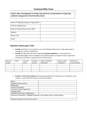 Fillable Online Technical Offer Form Fax Email Print - pdfFiller
