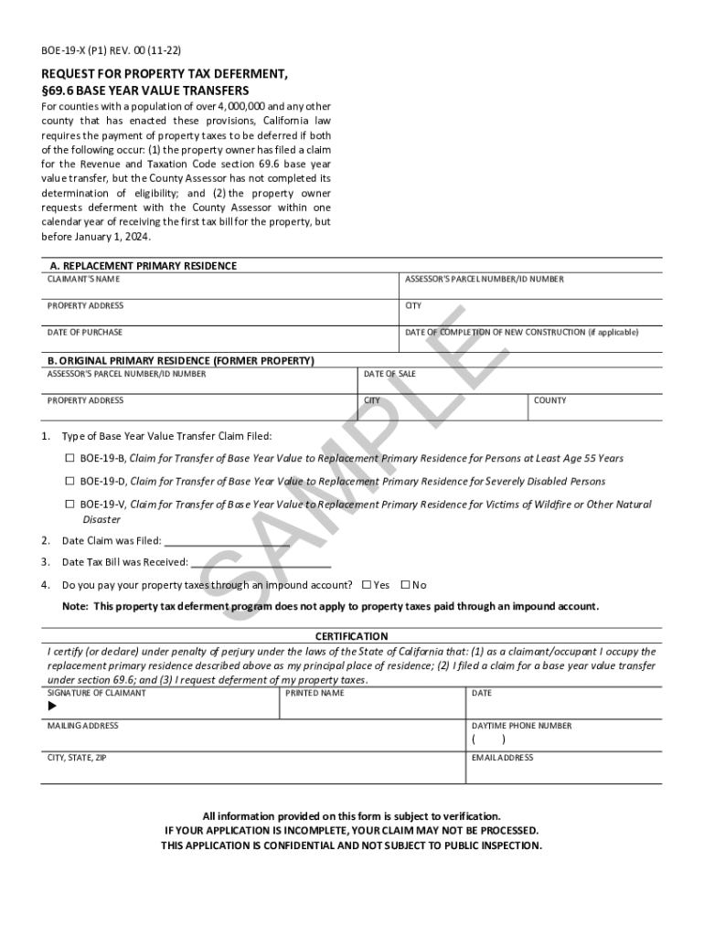Fillable Online Transfer of Base Year Value for Persons 55 or Older Fax Email Print - pdfFiller