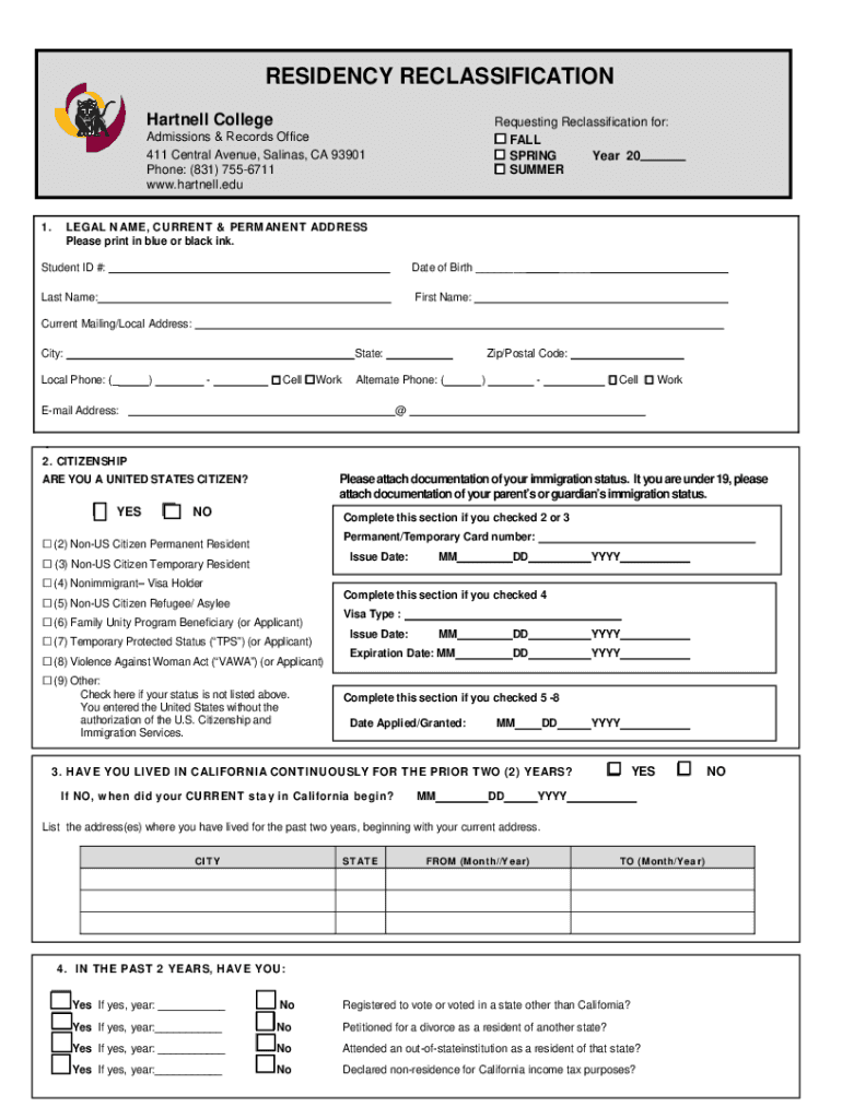 Fillable Online Residency Determination and Appeal Procedure Fax Email Print - pdfFiller