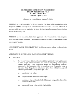 Fillable Online BCA Policy Resolution No. 6 - Vehicle Policies Fax ...