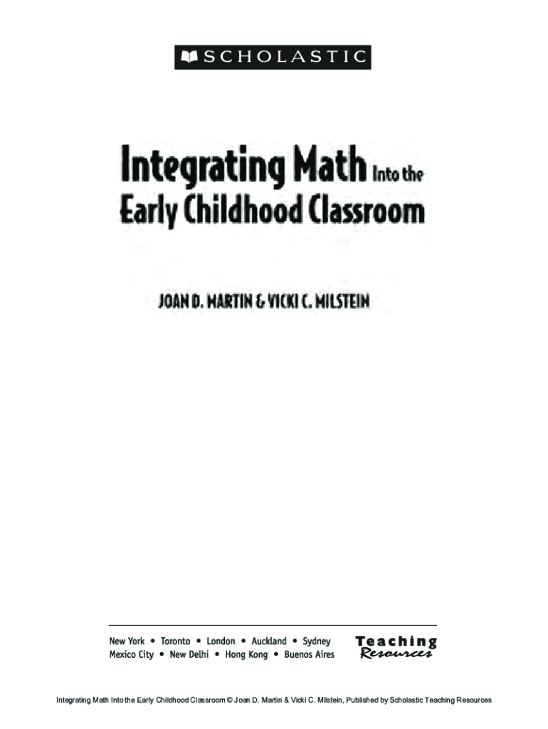 Fillable Online Integrating Math Into the Early Childhood Classroom Fax ...