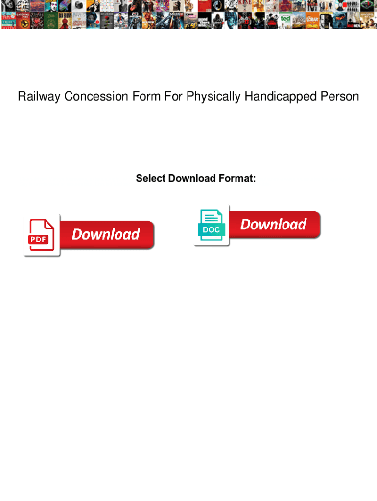 Fillable Online lppm ub ac Railway Concession Form For Physically ...
