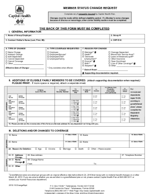 Fillable Online MEMBER STATUS CHANGE REQUEST FORM Fax Email Print ...