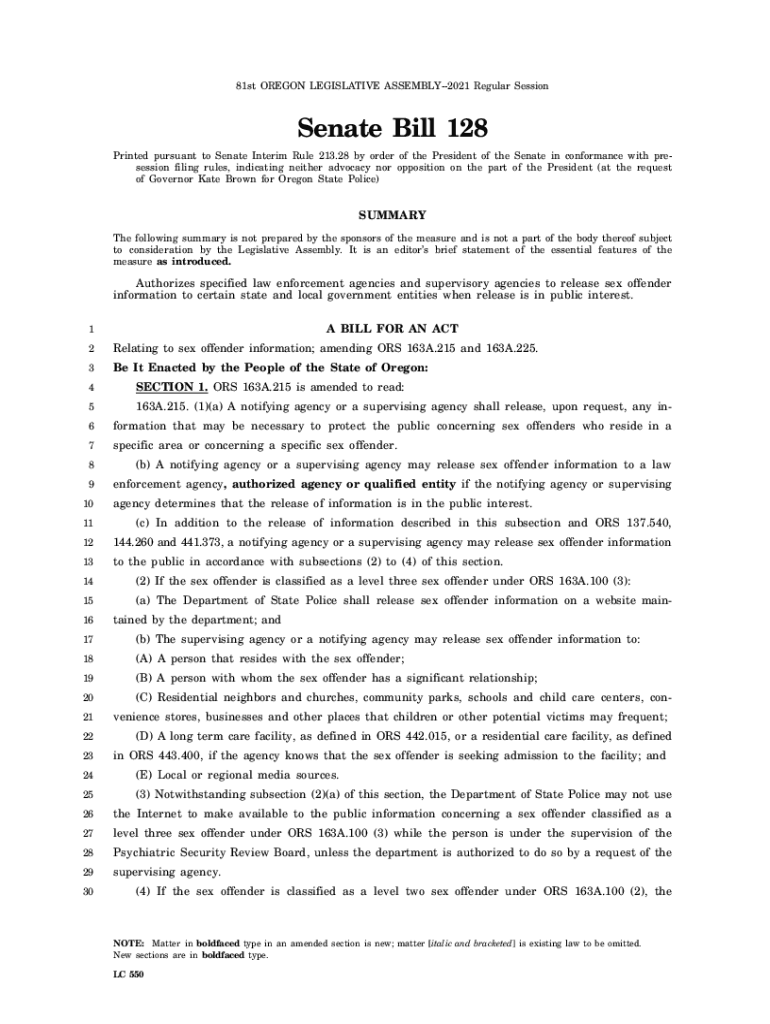 Fillable Online Senator Floyd Prozanski wants to ban privately owned UA ...