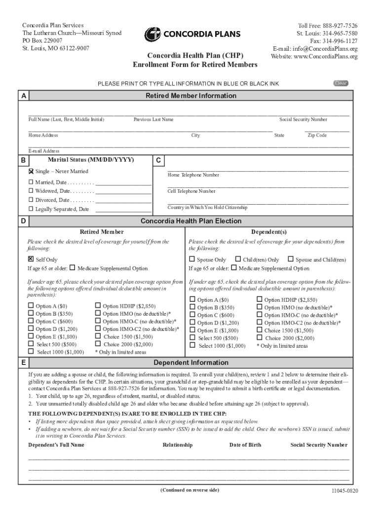 Fillable Online Retiree Forms Fax Email Print - pdfFiller