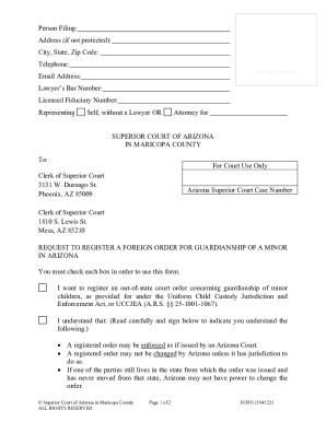 Fillable Online superiorcourt maricopa FEE STATEMENT AND PROOF OF ...