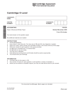 Fillable Online Cambridge O Level - Mark Scheme Fax Email Print - pdfFiller