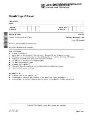 Fillable Online Accounts Past Papers O Level Pdf Fax Email Print ...