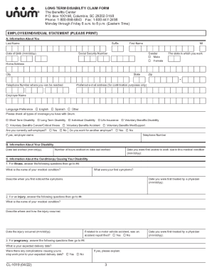 Fillable Online Unum Life LTD Claim Form.pdf Fax Email Print - pdfFiller