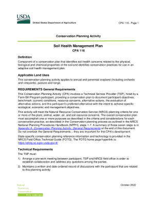 Fillable Online FY23CPA 116Soil Health Management Plan CPAFY22 ...