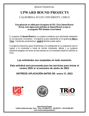 Completable En línea upward bound projects - california state ...
