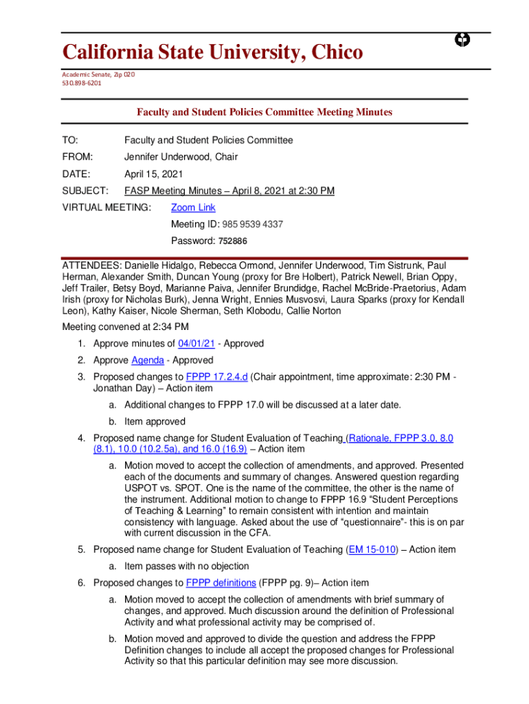 Fillable Online ATTENDEES: Danielle Hidalgo, Rebecca Ormond, Jennifer ...