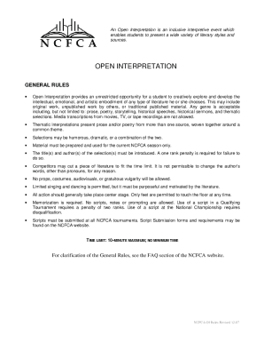 Fillable Online Interpretation of Literature: Bringing Words to Life ... Fax Email Print - pdfFiller