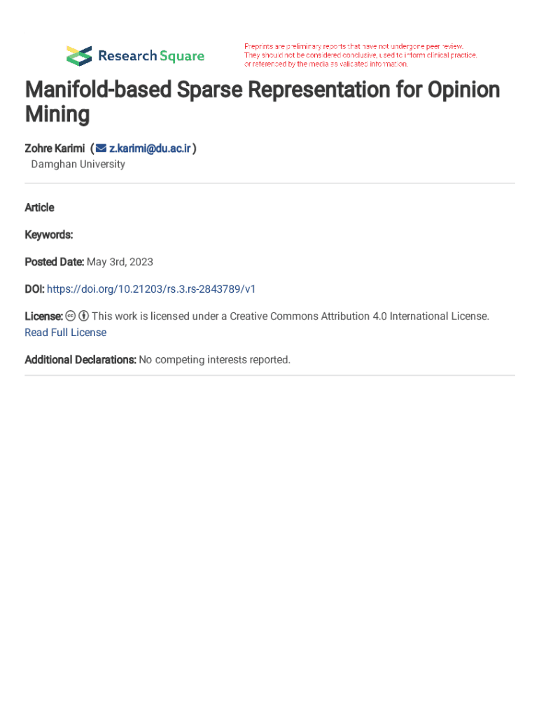 Fillable Online Manifold-based Sparse Representation for Opinion Mining ... Fillable Online Manifold-based Sparse Representation for Opinion Mining ...