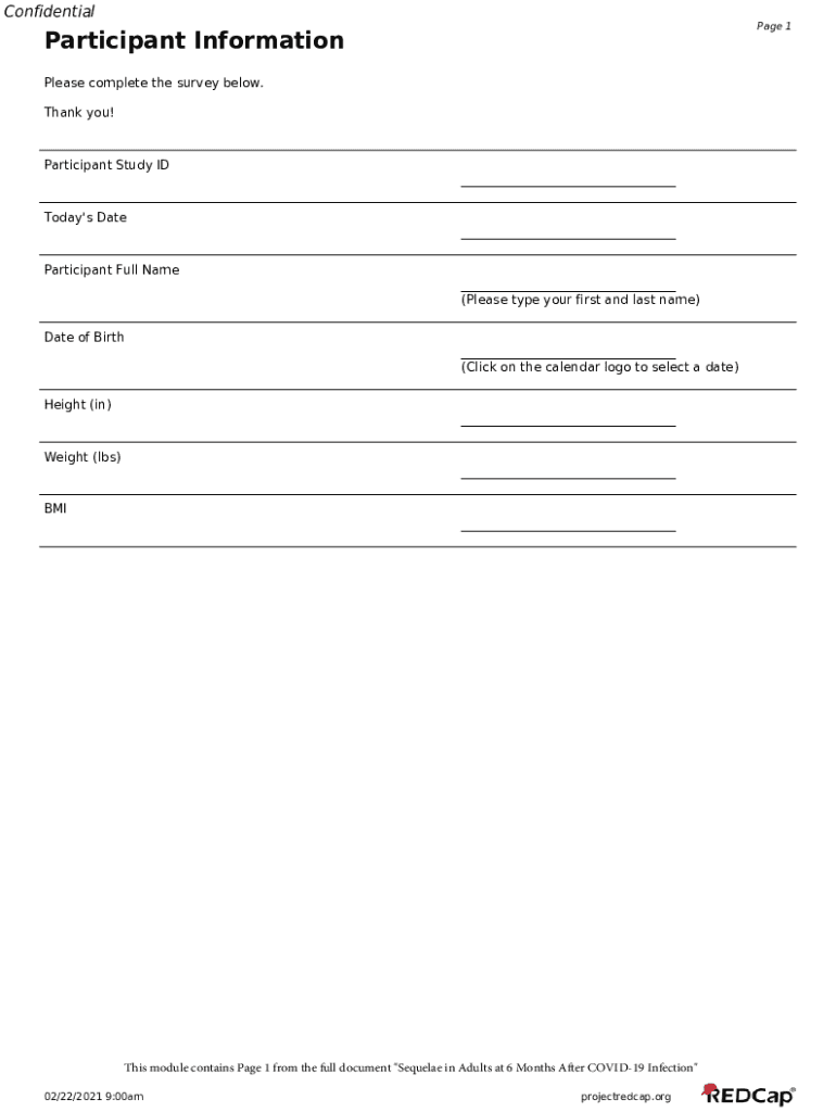 Fillable Online Follow-Up Questionnaire Participant Information Fax Email Print - pdfFiller