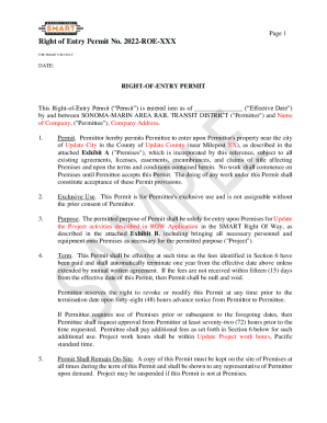 Fillable Online Right of Entry Permit No Fax Email Print - pdfFiller