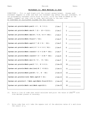 Fillable Online Math.docx - Math/Calc Worksheet 1 DIRECTIONS : Fill in ...