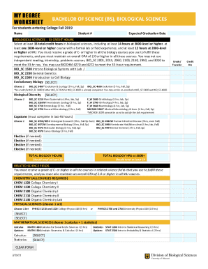 Fillable Online biology missouri Program: Health Sciences B.S., with Biological ... - USF ...