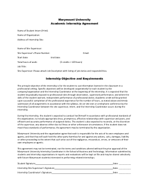 Fillable Online Internship On-Site Supervisor Agreement Form Fax Email ...