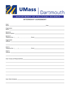 Fillable Online Internship Agreement Form.doc Fax Email Print - pdfFiller