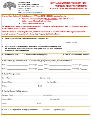 Fillable Online Rent Registration Forms Fax Email Print - pdfFiller