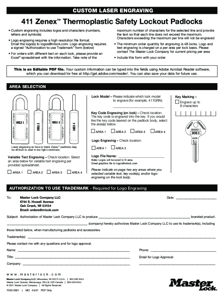 Fillable Online S31 and S33 Safety Lockout Padlocks Laser Engraving ...