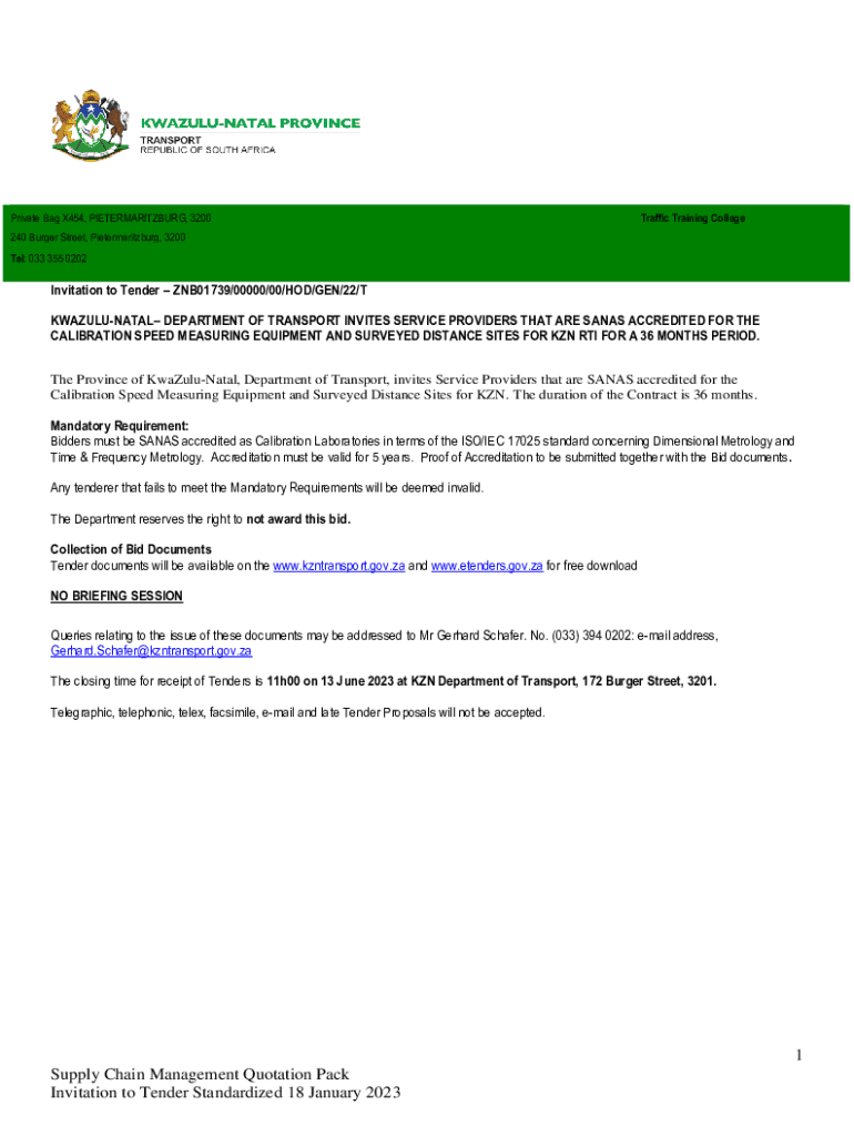 Fillable Online 1 Supply Chain Management Quotation Pack Invitation to ...