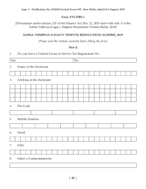 Fillable Online Declaration under section 125 of the Finance Act (No. 2 ...