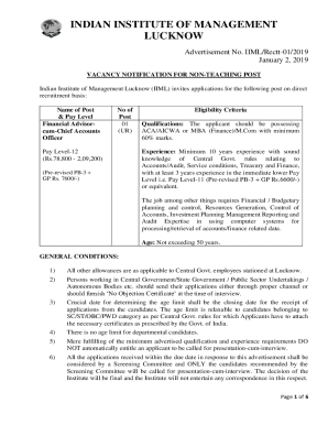 Fillable Online IIM Lucknow Recruitment 2022 - 2023 Application form ...