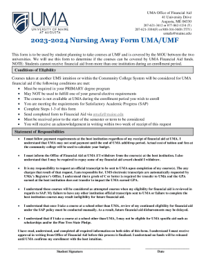 Fillable Online 2023-2024 Nursing Away Form UMA/UMF Fax Email Print ...