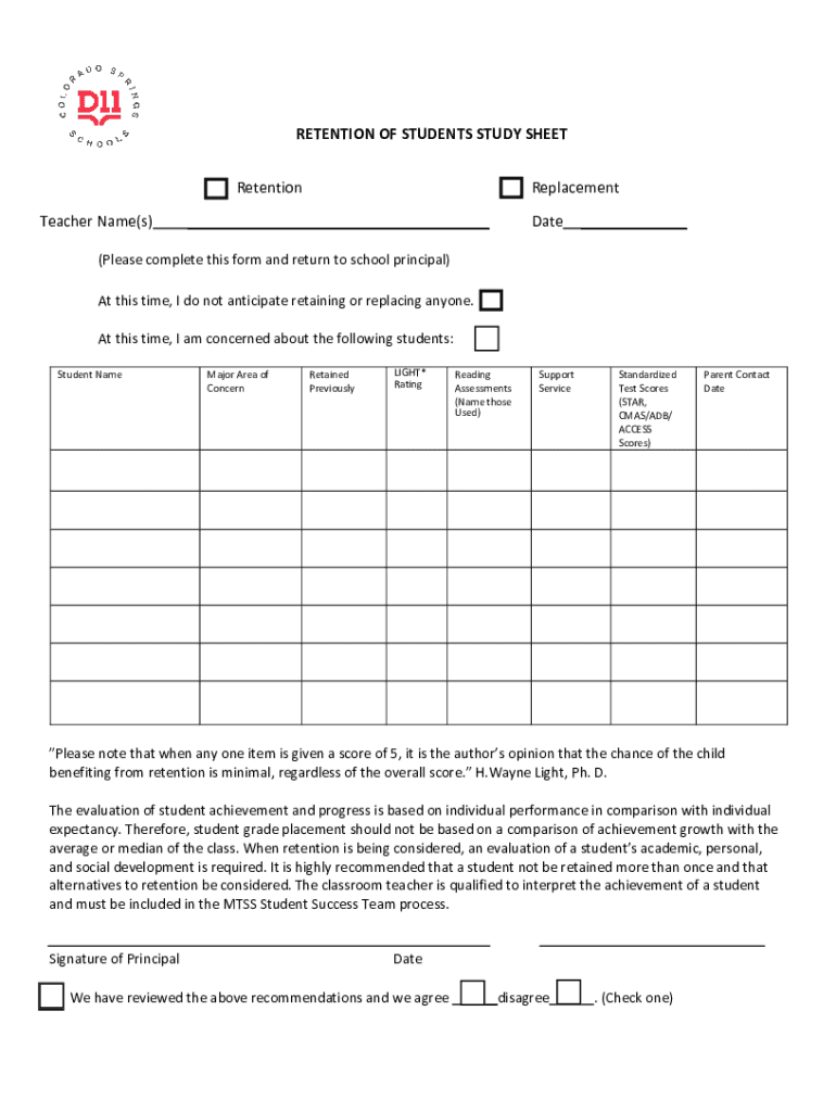 Fillable Online IKE Promotion, Retention and Acceleration of Students ...